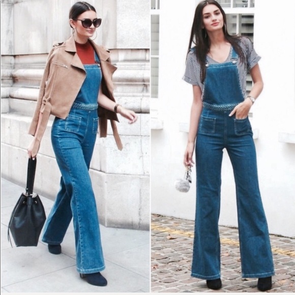 Zara | Jeans | Zarabraided Denim Overall Dungarees | Poshmark